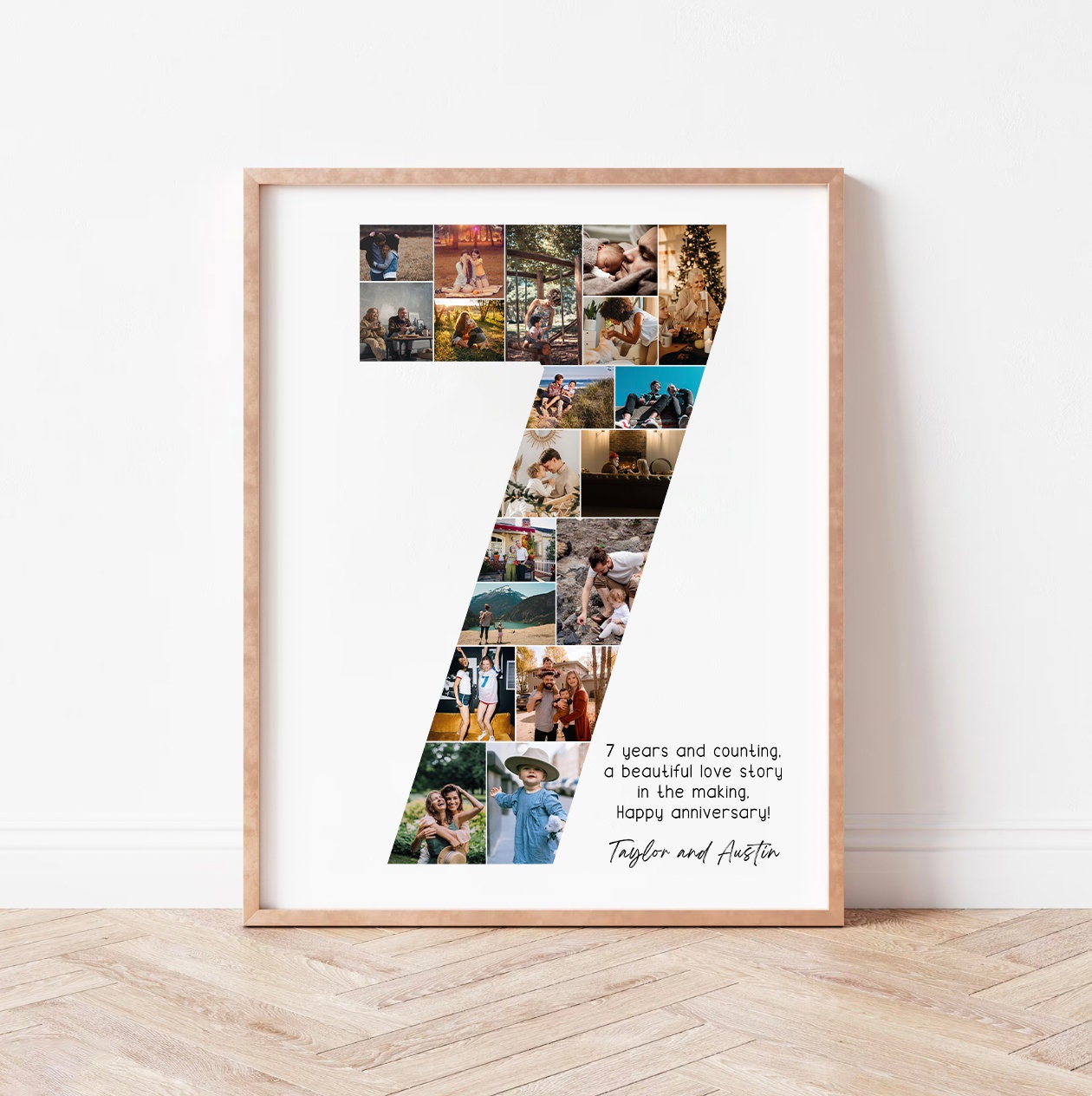 EDITABLE Custom 7 Year Anniversary Photo Collage 7th - Etsy