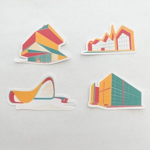 Bundle of Colorful Architecture Stickers | Buildings Stickers | - Etsy