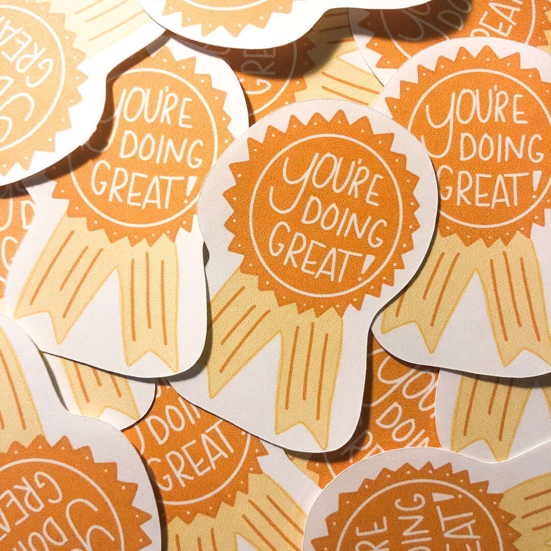 You're Doing Great Sticker | Motivational Sticker | Ribbon Sticker - Etsy