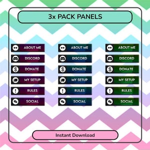 Mini Panels Pack Streaming Gaming Twitch Colors - Etsy