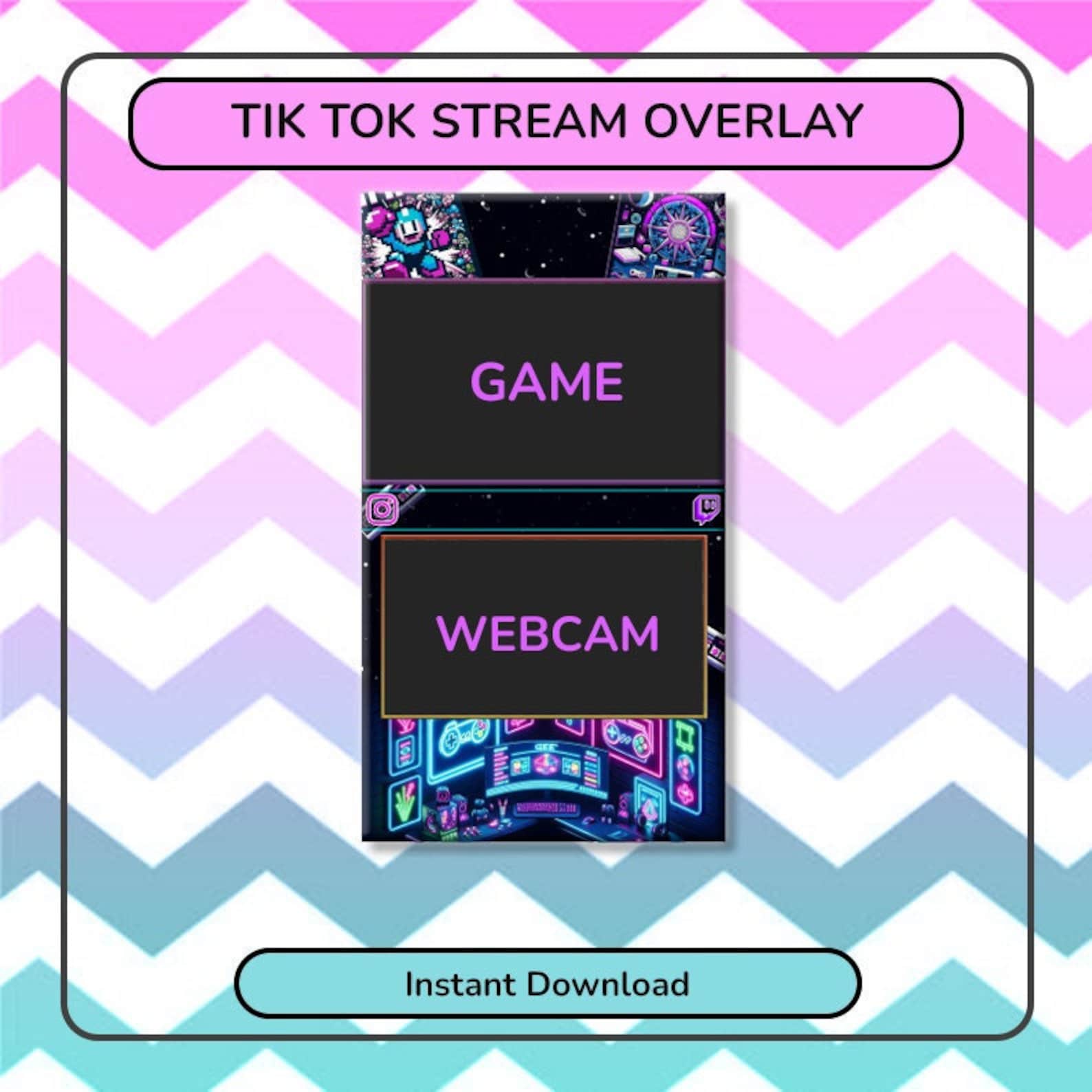 Overlay Streaming Gaming Tik Tok Animated Gaming Setup Neon - Etsy