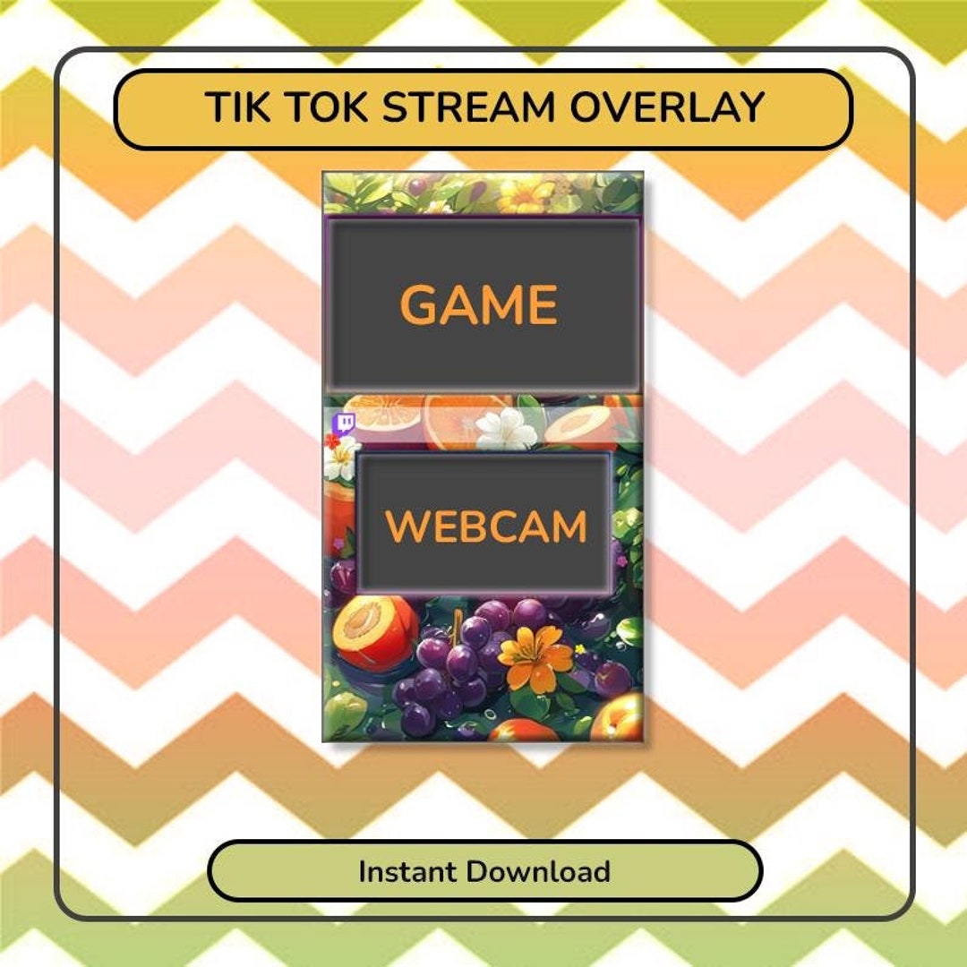 Overlay Streaming Gaming Tik Tok Animated Fruit Summer - Etsy