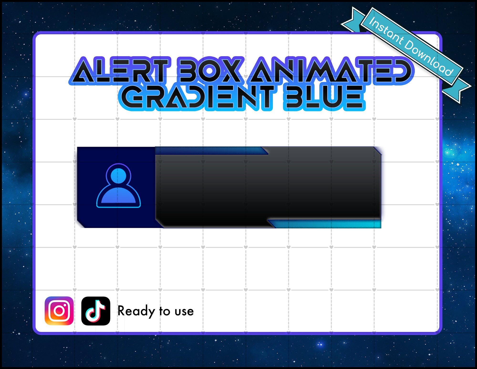 Animated Alert Box Gradient Blue Twitch Instant Download | Etsy