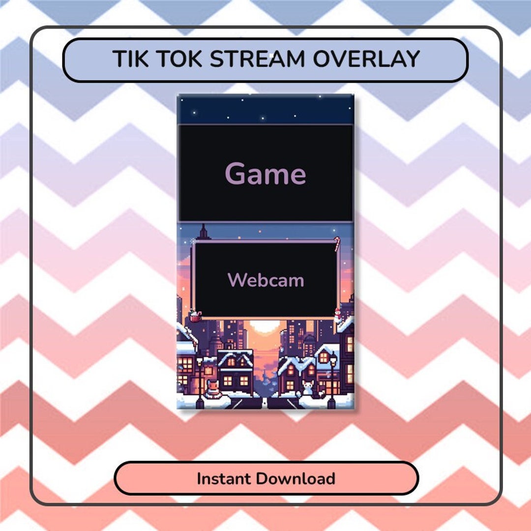 Overlay Streaming Gaming Tik Tok Animated Winter City Pixel - Etsy