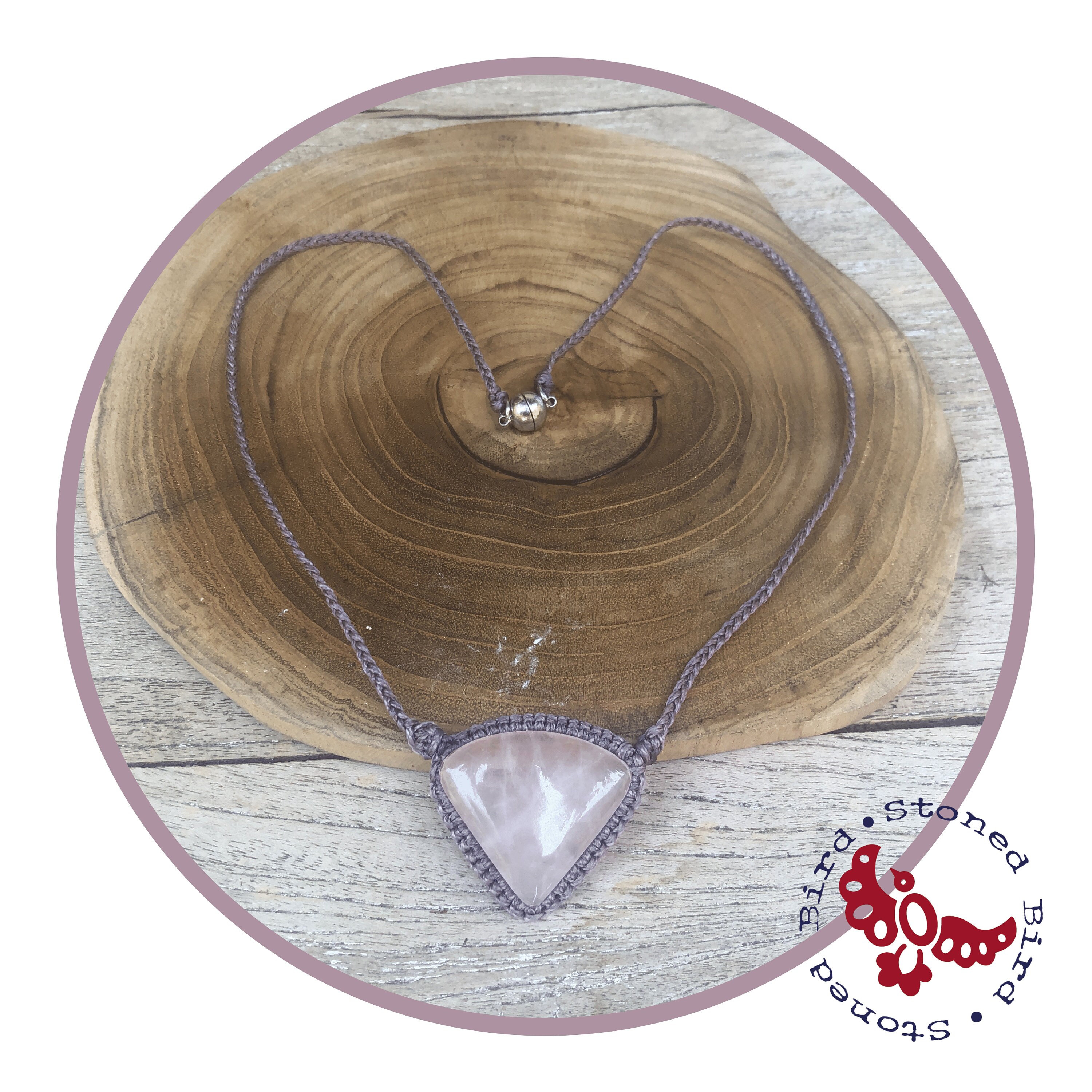 Necklace With Rose Quartz Stone in Dusty Rose Color - Etsy UK