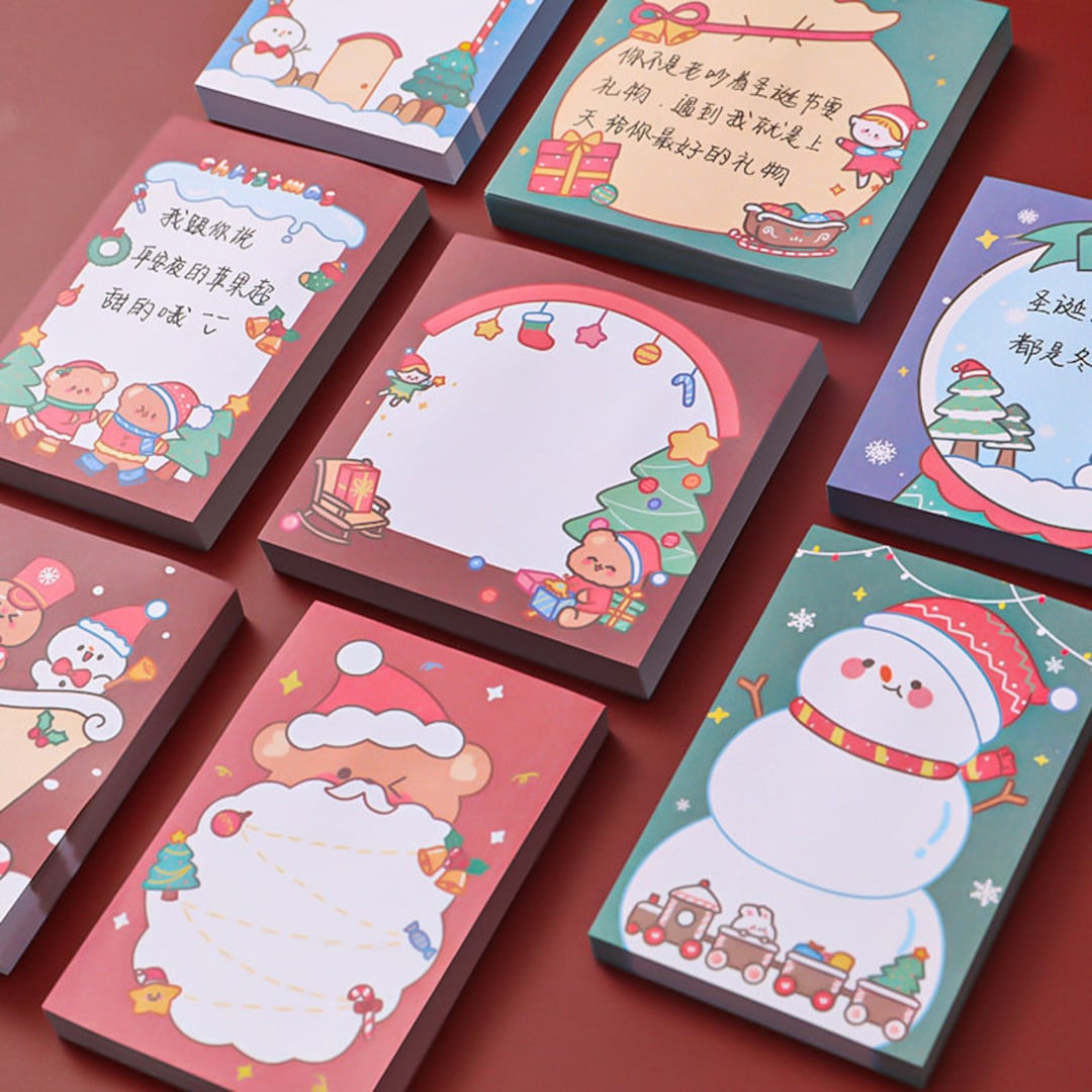 Christmas Sticky Notes, Christmas Snowman Sticky Tabs, Santa Claus Post ...