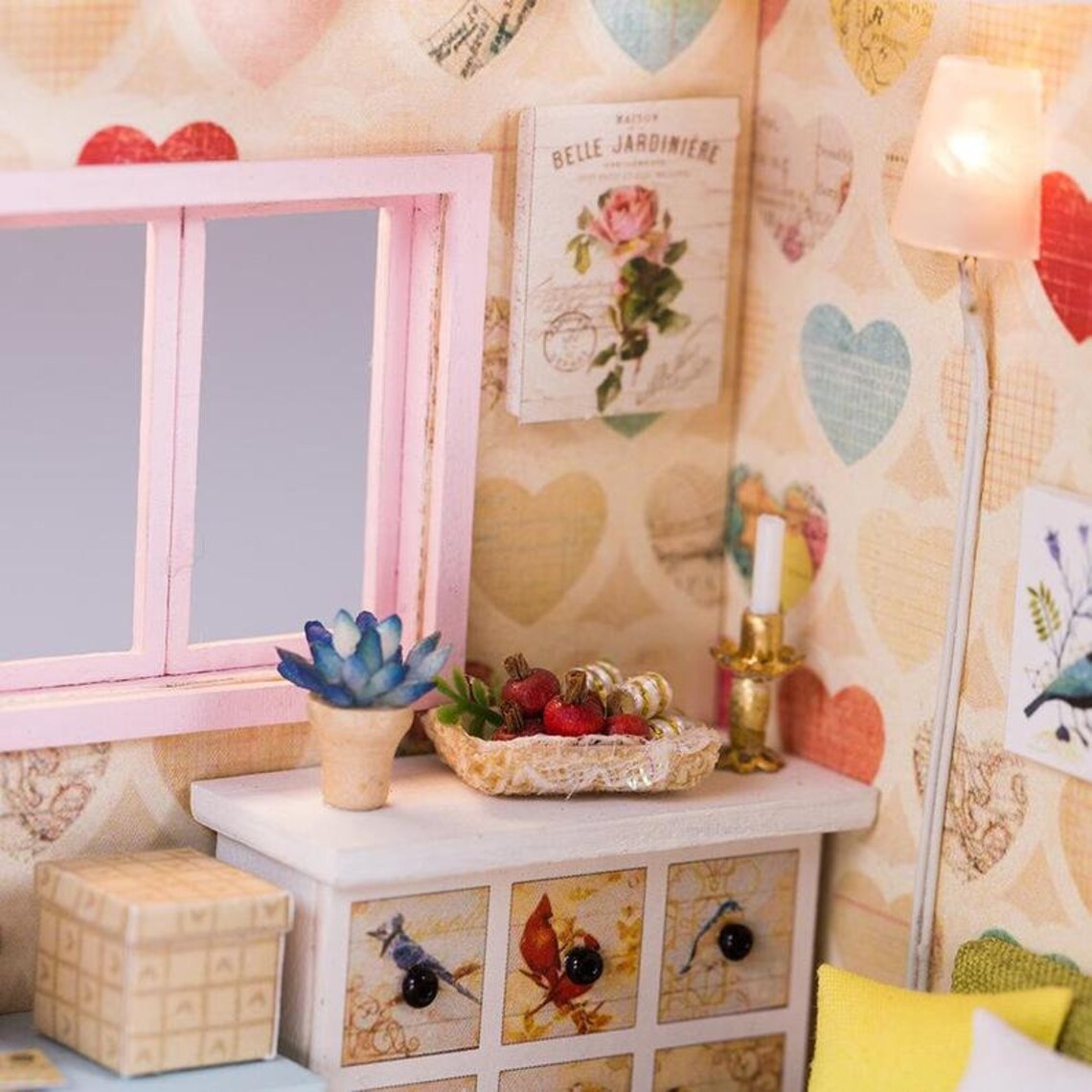 DIY 3D Model Wood Dollhouse Roombox Christmas Living Room | Etsy