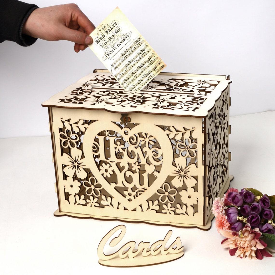 Wood Wedding Card Box Wedding Post Box Wooden Card Box - Etsy