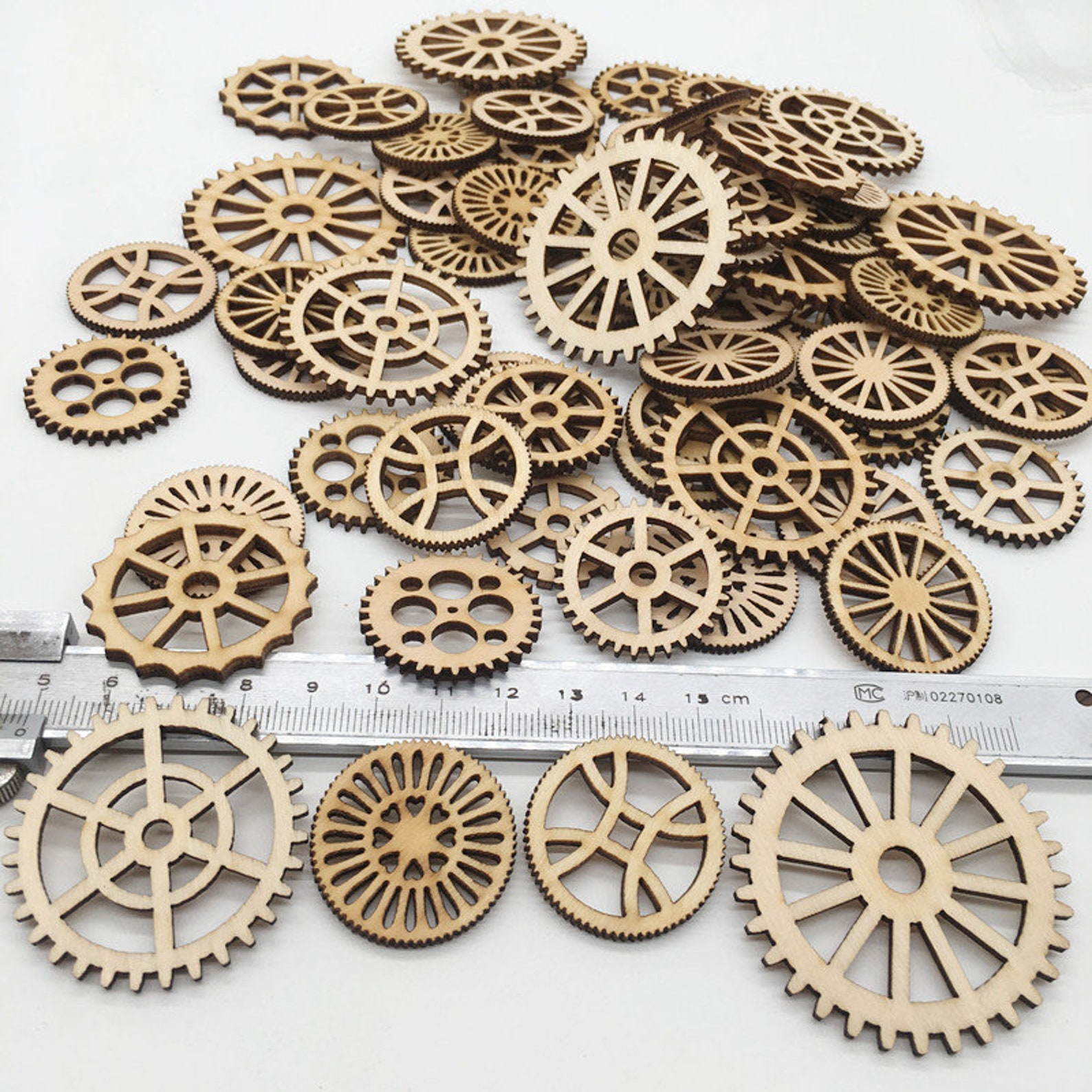 50 Pcs Gear Mixed Shape Wooden Cutouts Wood Cut Out Gear Cut - Etsy