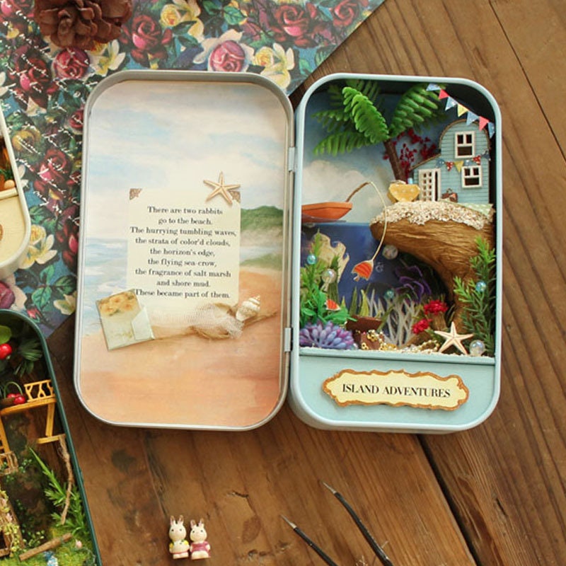 Box Dollhouse DIY Miniature Dollhouse Tin Box Theatre Island - Etsy