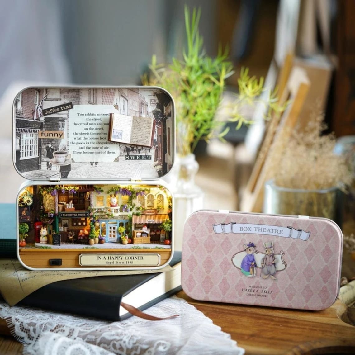 DIY Miniature Dollhouse Kit, Tin Box Theatre, in A Happy Corner - Etsy
