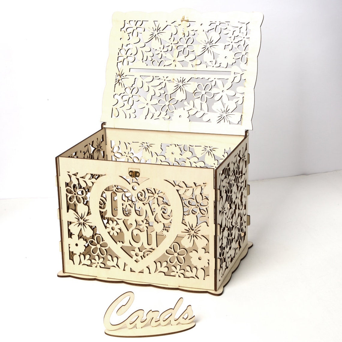 Wood Wedding Card Box Wedding Post Box Wooden Card Box - Etsy