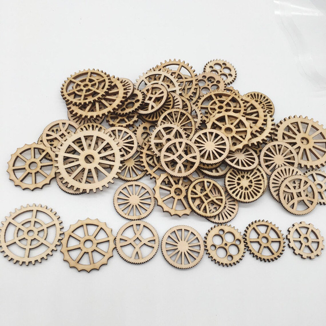 50 Pcs Gear Mixed Shape Wooden Cutouts Wood Cut Out Gear Cut - Etsy