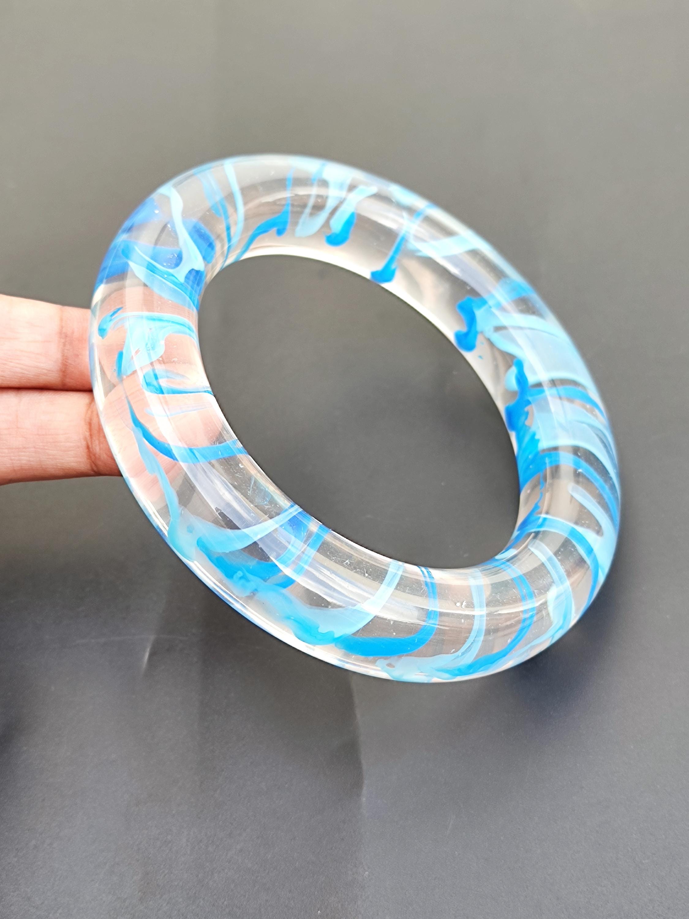 Handcrafted Multi Color Resin Bangle Bracelet, Retro Glossy Bangle - Etsy