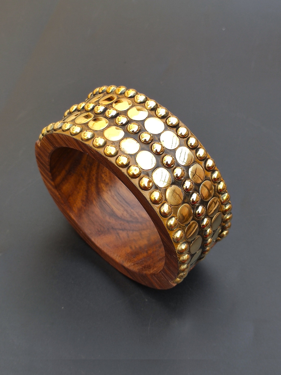 Wooden Brass Bangle Bracelet Real Wood Bangle Vintage Boho Pure ...