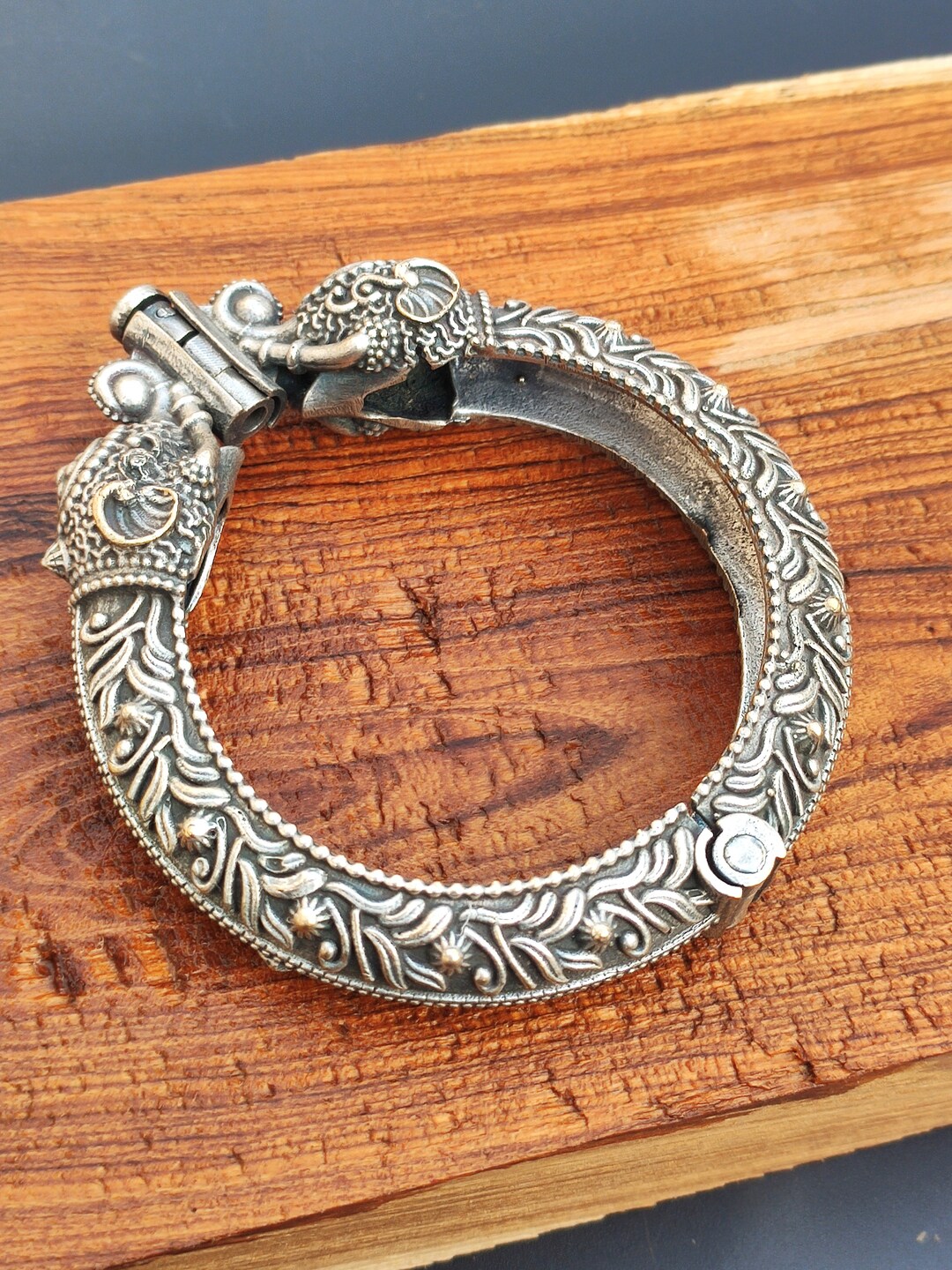 Elephant Face Brass Bracelet Bangle for Women Openable Flexi Vintage ...