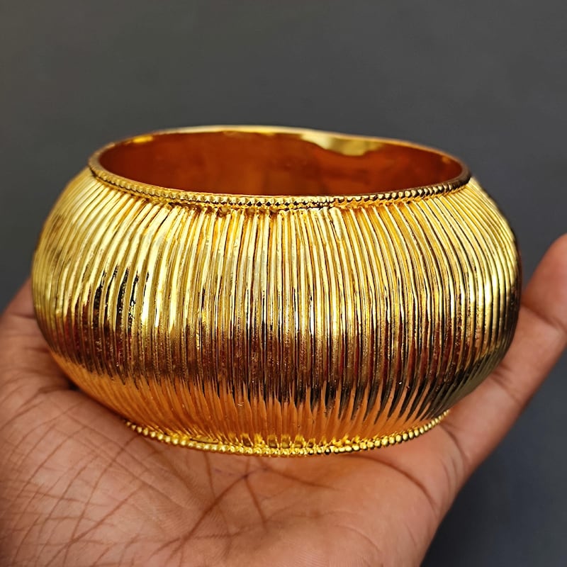 Wide Bangle Bracelet - Etsy