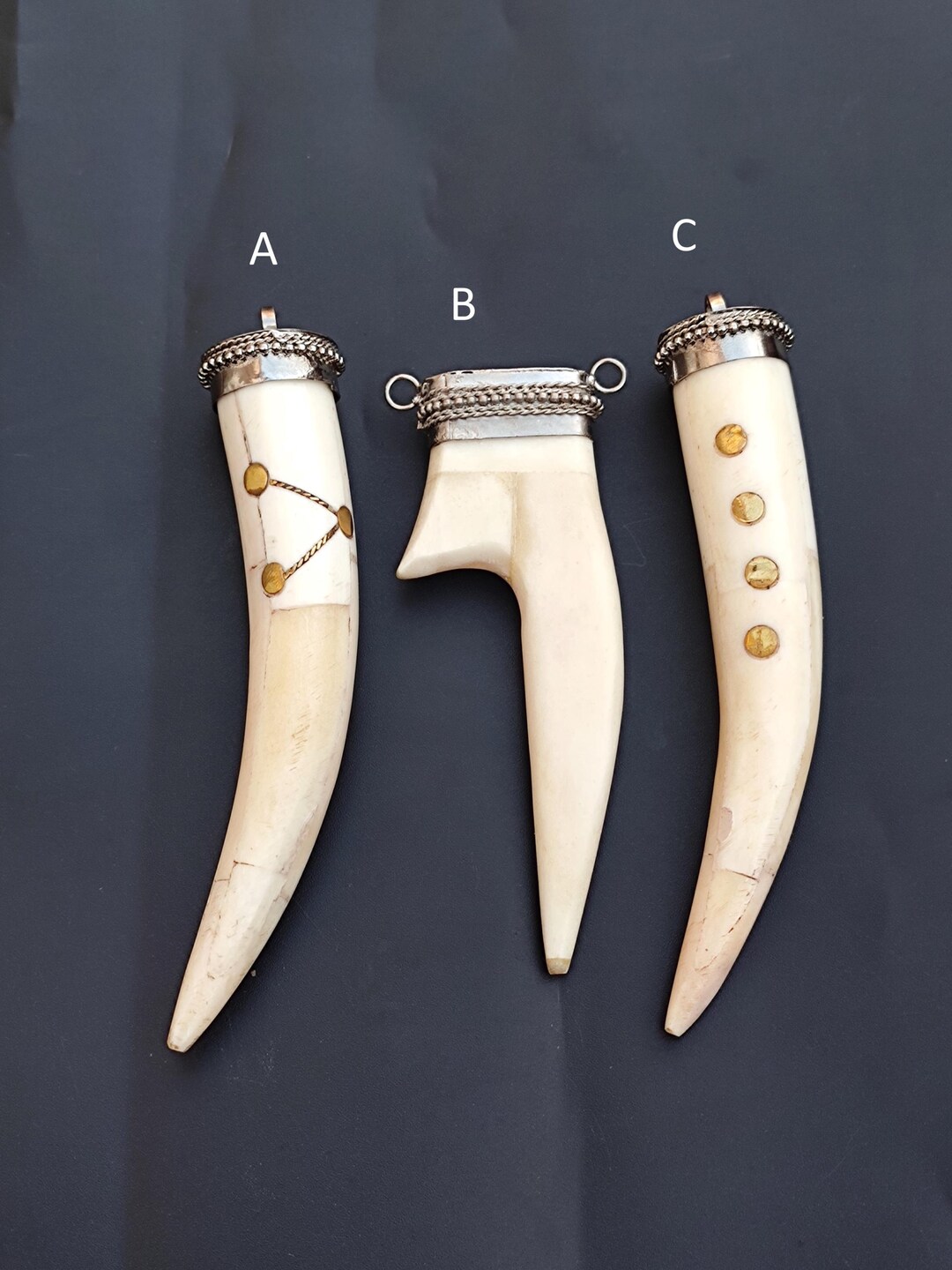 Horn Bone Jewelry Ethically Sourced Buffalo Large Bone Tusk Shape With ...