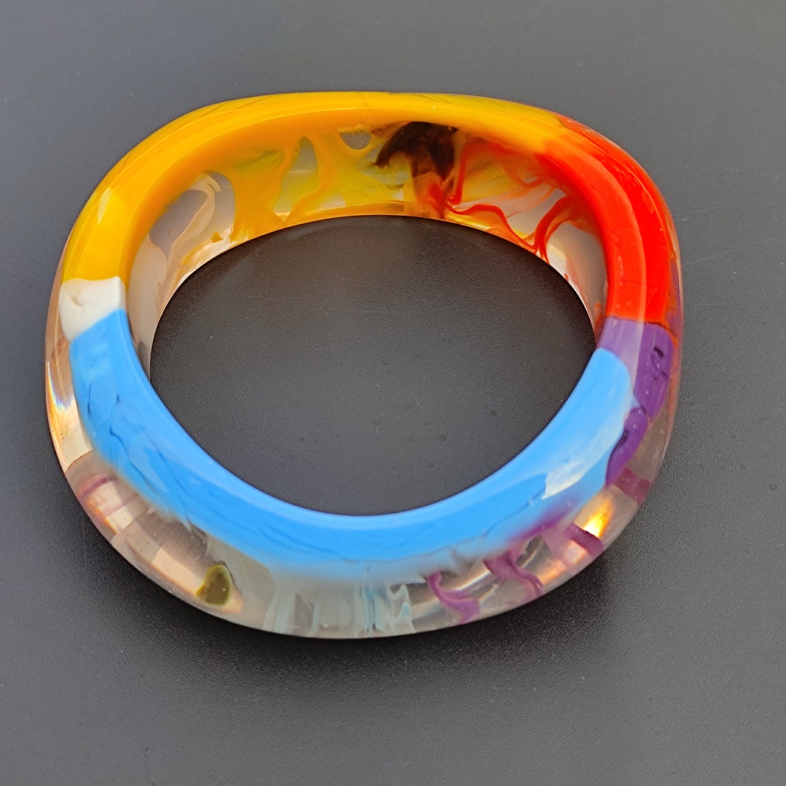 Handmade Resin Bangle Bracelet, Wide Bohemian Stacking Jewelry - Etsy