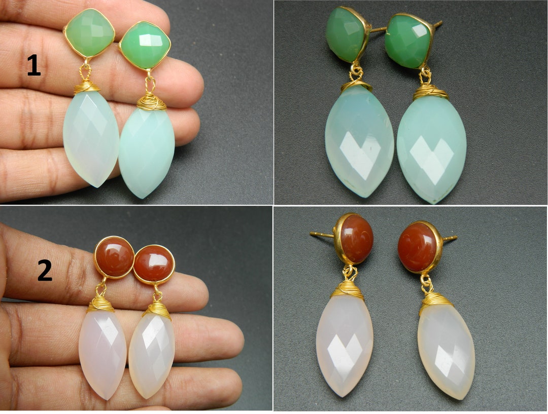 Natural Chrysoprase With Red Onyx, Multi Color Chalcedony Synthetic ...
