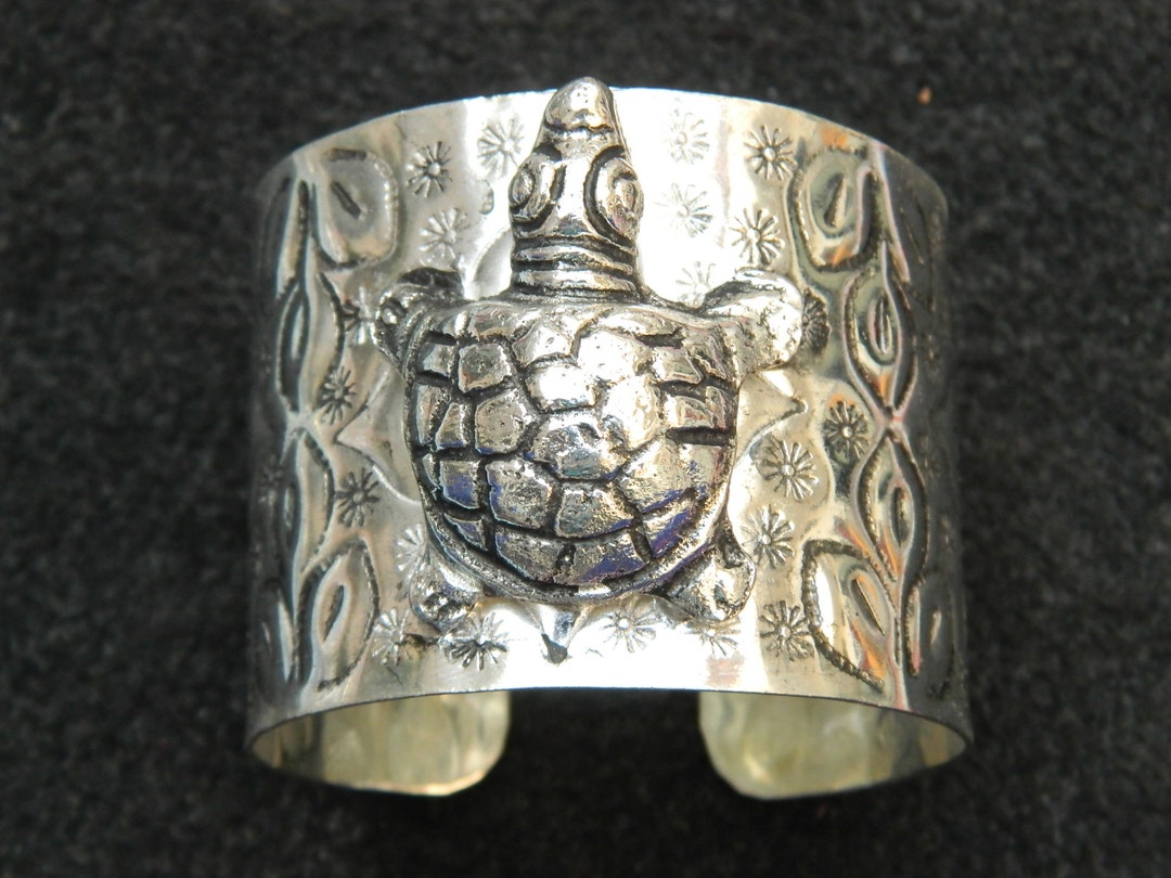 Bohemian Turtle Cuff Bracelet, Wide Brass Statement Jewelry - Etsy
