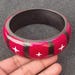 Handmade Red & Black Resin Bangle Bracelet - Bohemian Stacking Jewelry ...