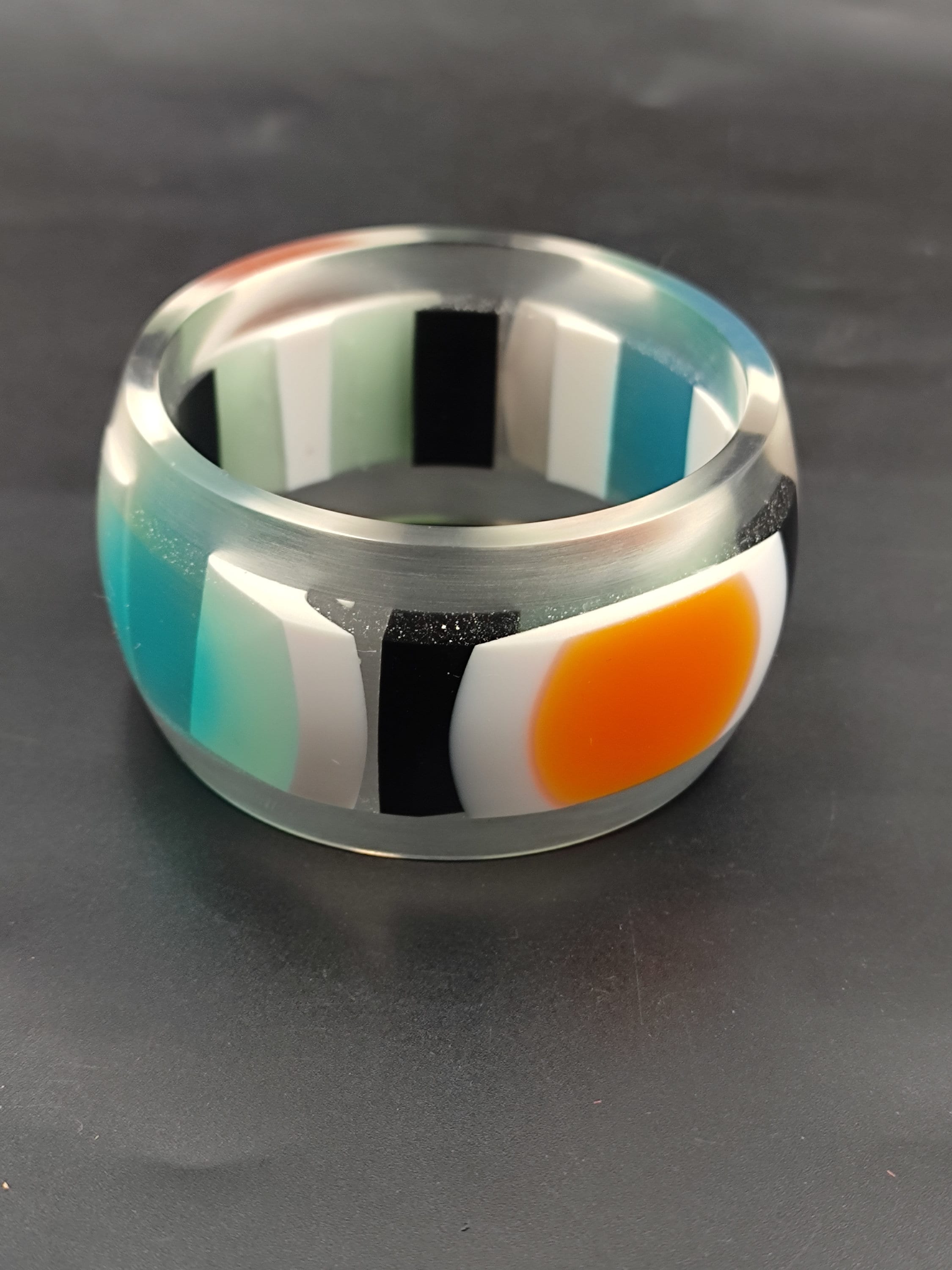 Multi Color Resin Bangle Bracelet: Bohemian Stacking Art Jewelry - Etsy