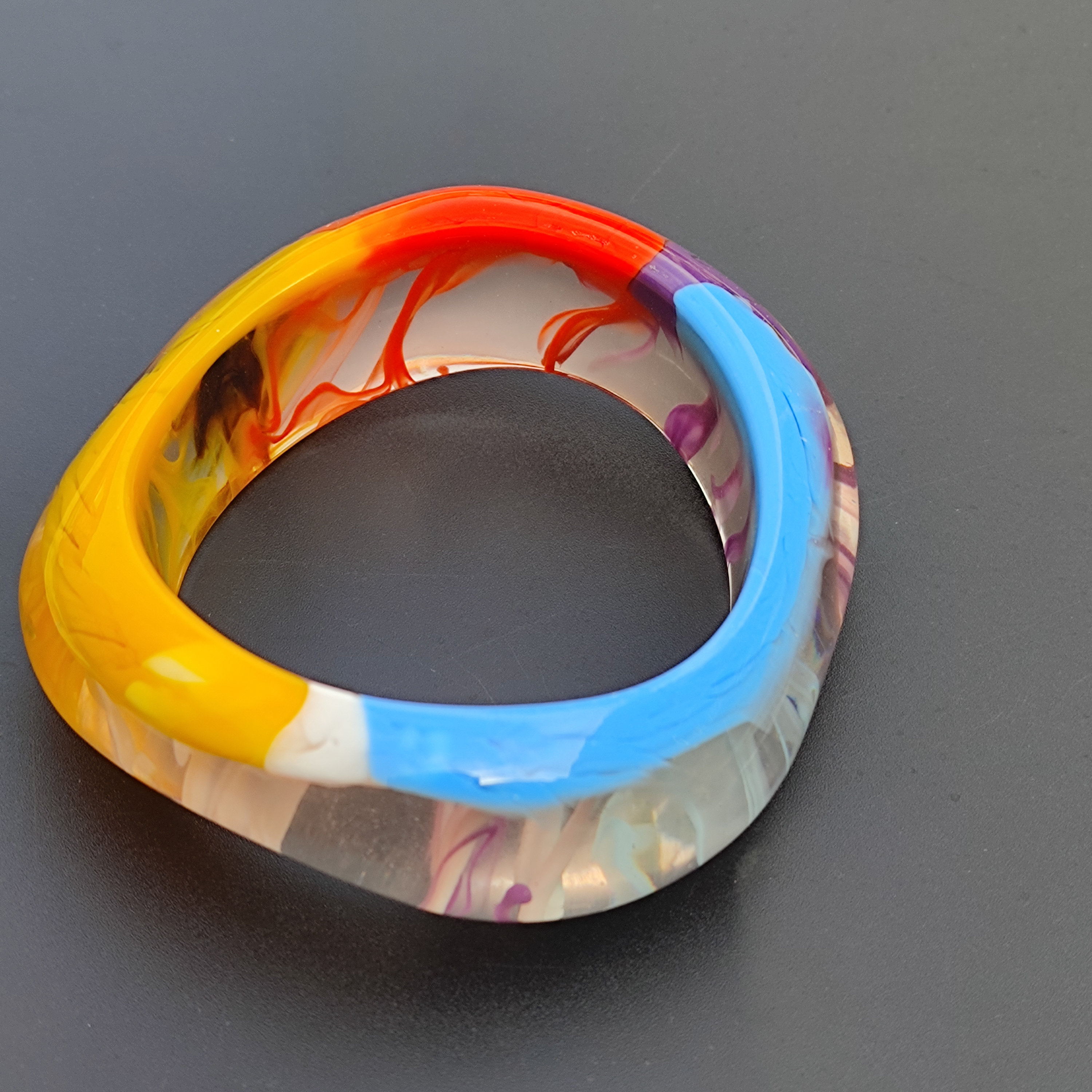 Handmade Resin Bangle Bracelet, Wide Bohemian Stacking Jewelry - Etsy