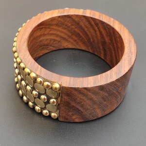 Wooden Brass Bangle Bracelet Real Wood Bangle Vintage Boho Pure ...