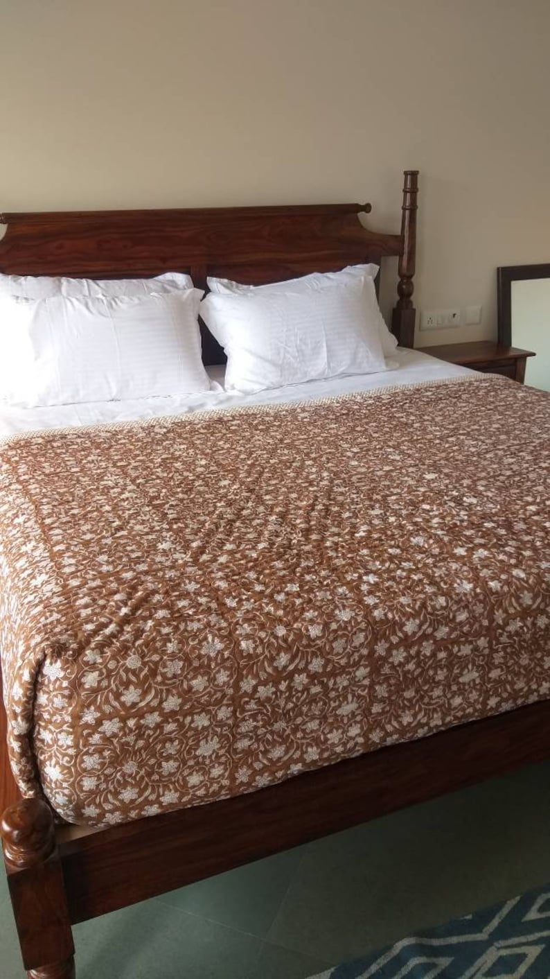 Block Print Quilt California King Queen Size Quilt Handmade - Etsy