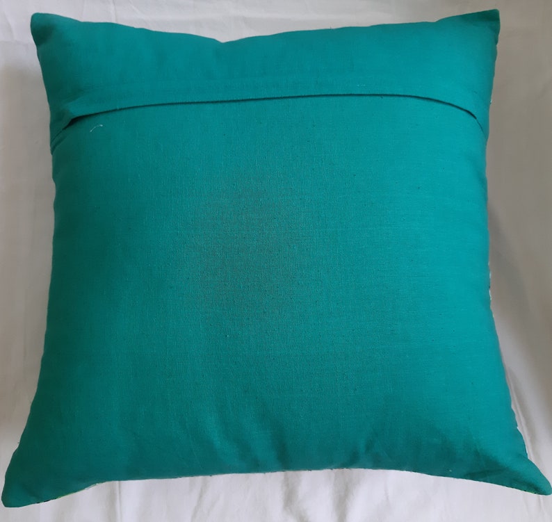 Teal Cushion Cover Set 2/turquoise Pillow Cover 16x16/teal Kantha ...