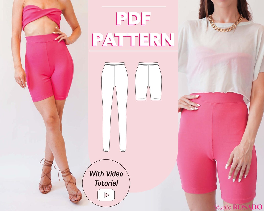 Womens Leggings & Cycling Shorts Sewing Pattern: EU 34-44 (PDF Pattern ...