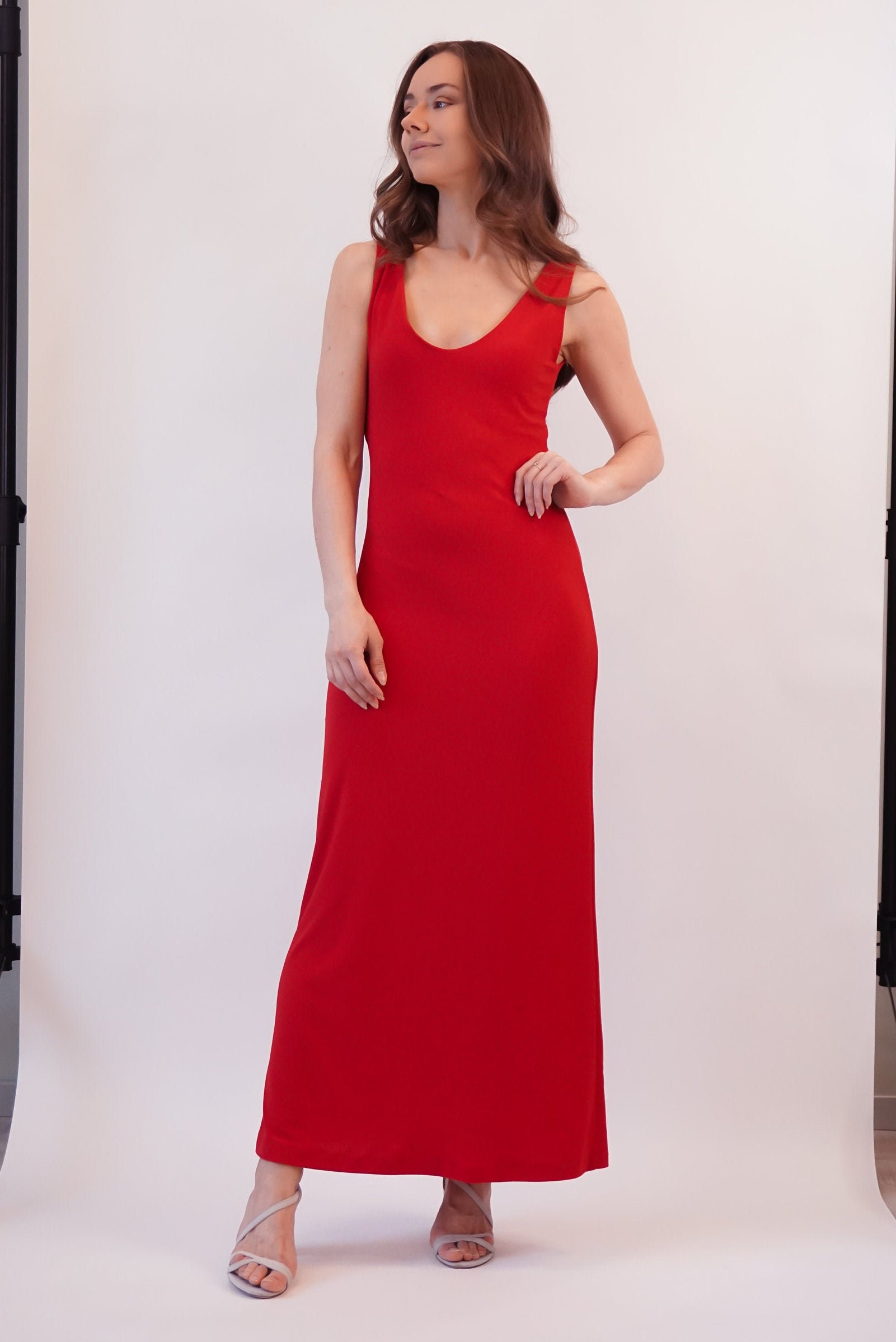 Womens maxi tank top stretch dress Lelia maxi dress US | Etsy