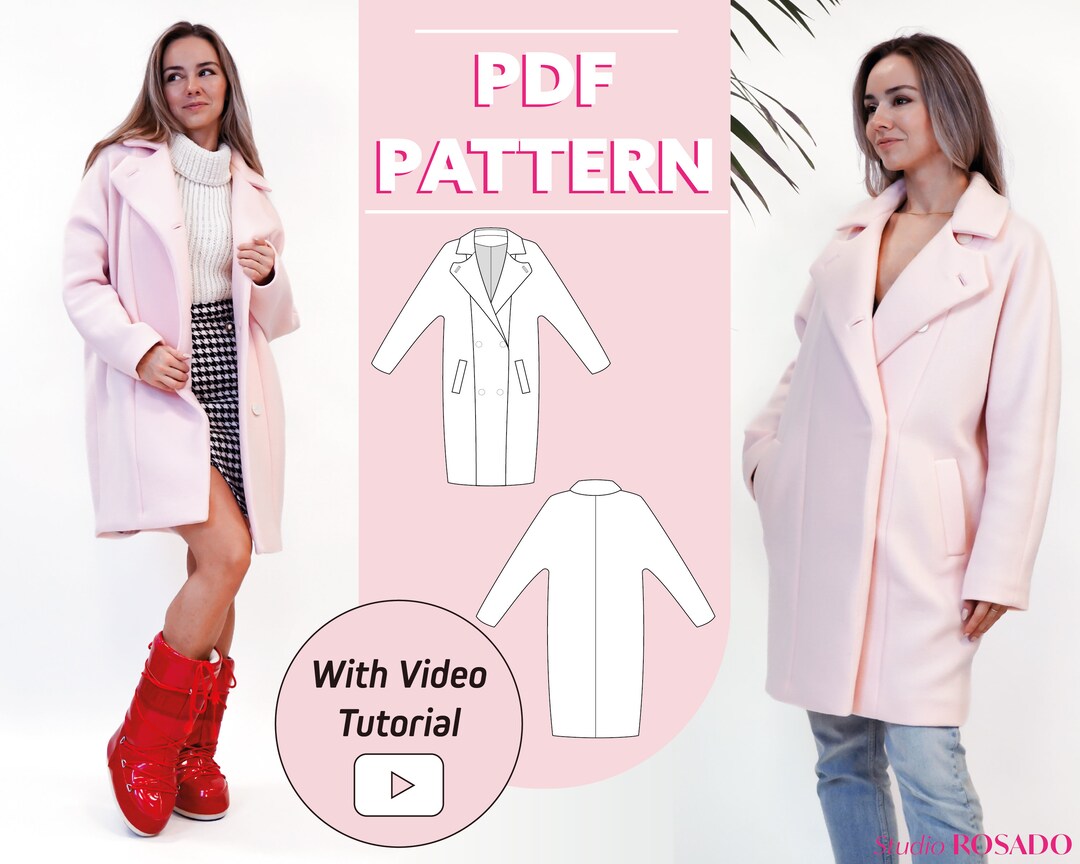 Cocoon Coat PDF Sewing Pattern: Women's XS-2XL (video Tutorial) - Etsy