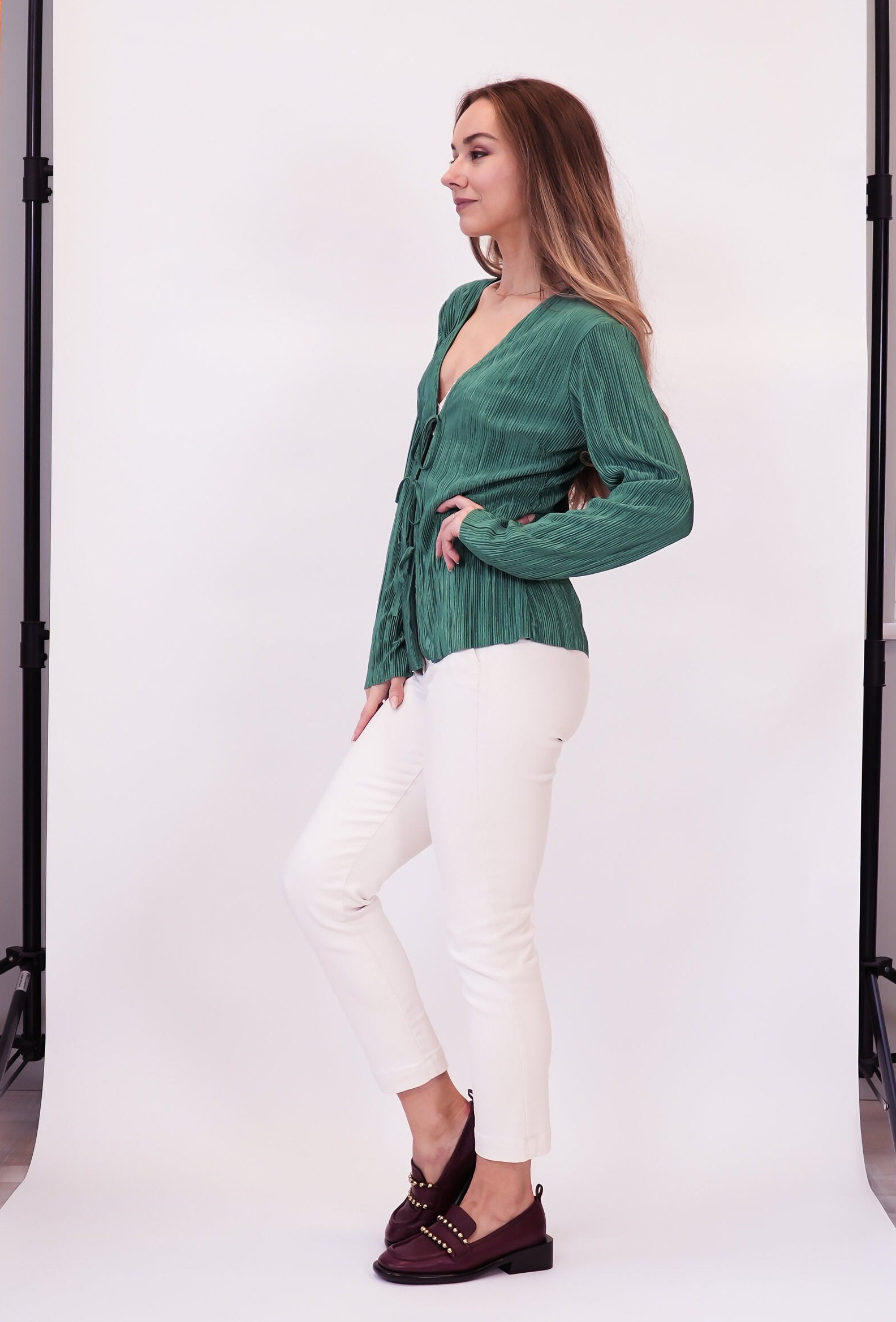 Tie Front Blouse Sewing Pattern: Kat Long Sleeve Top (PDF Pattern) (US ...