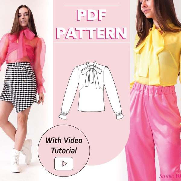 Bow Blouse Pattern - Etsy