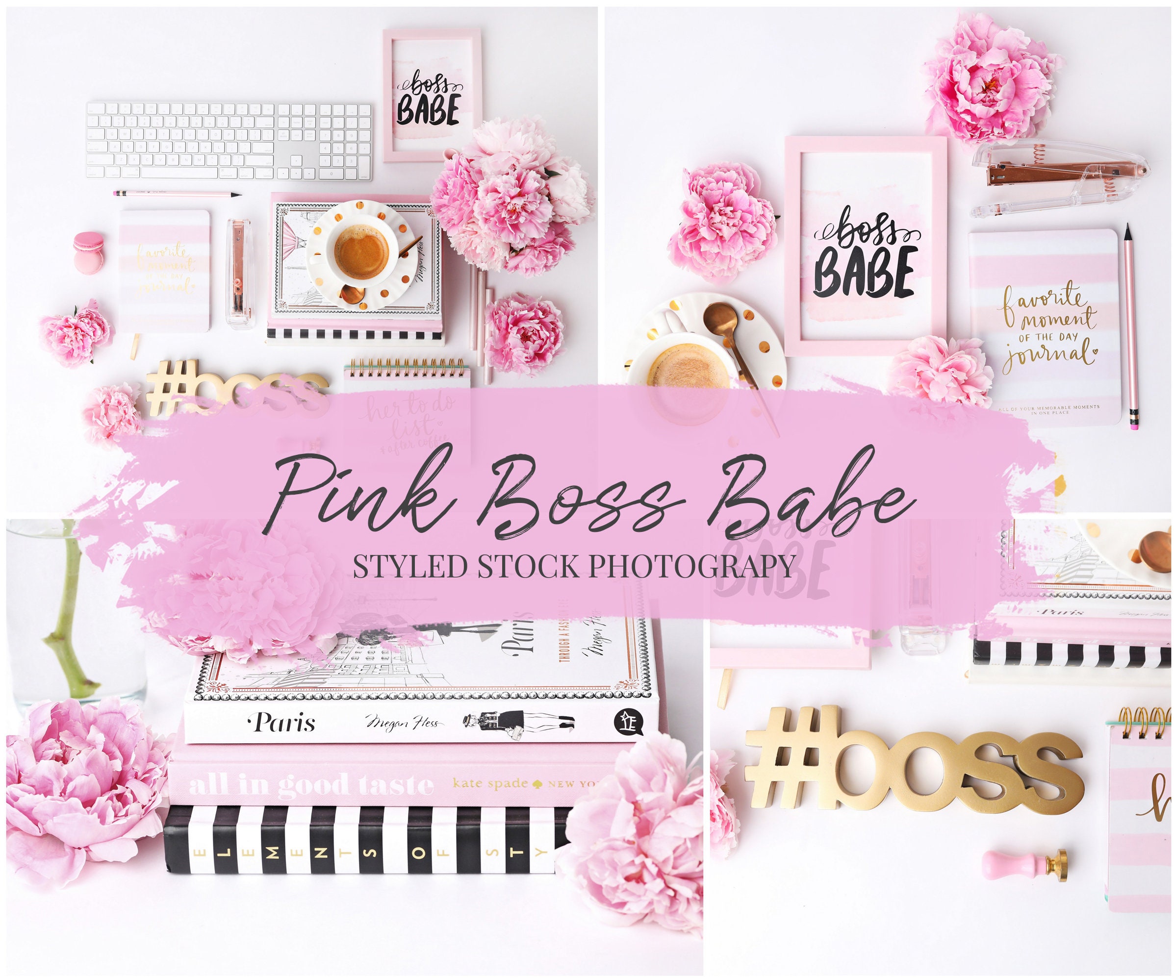 Pink Boss Babe Branding Stock Photo / Social Media Images / Branding ...