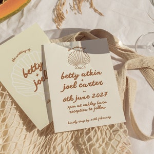 Shell Wedding Invitation Template Editable Wedding - Etsy