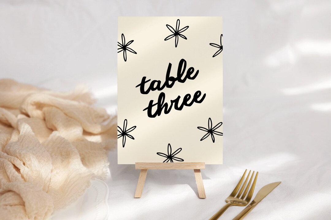 Floral Daisy Table Numbers Template, Custom Wedding Table Numbers ...