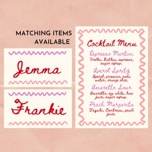 Bright Wavy Red + Pink Menu Template, Colorful Handwritten Menu ...