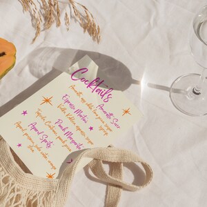 Bright Drinks Menu Template, Colorful Handwritten Cocktail Menu ...