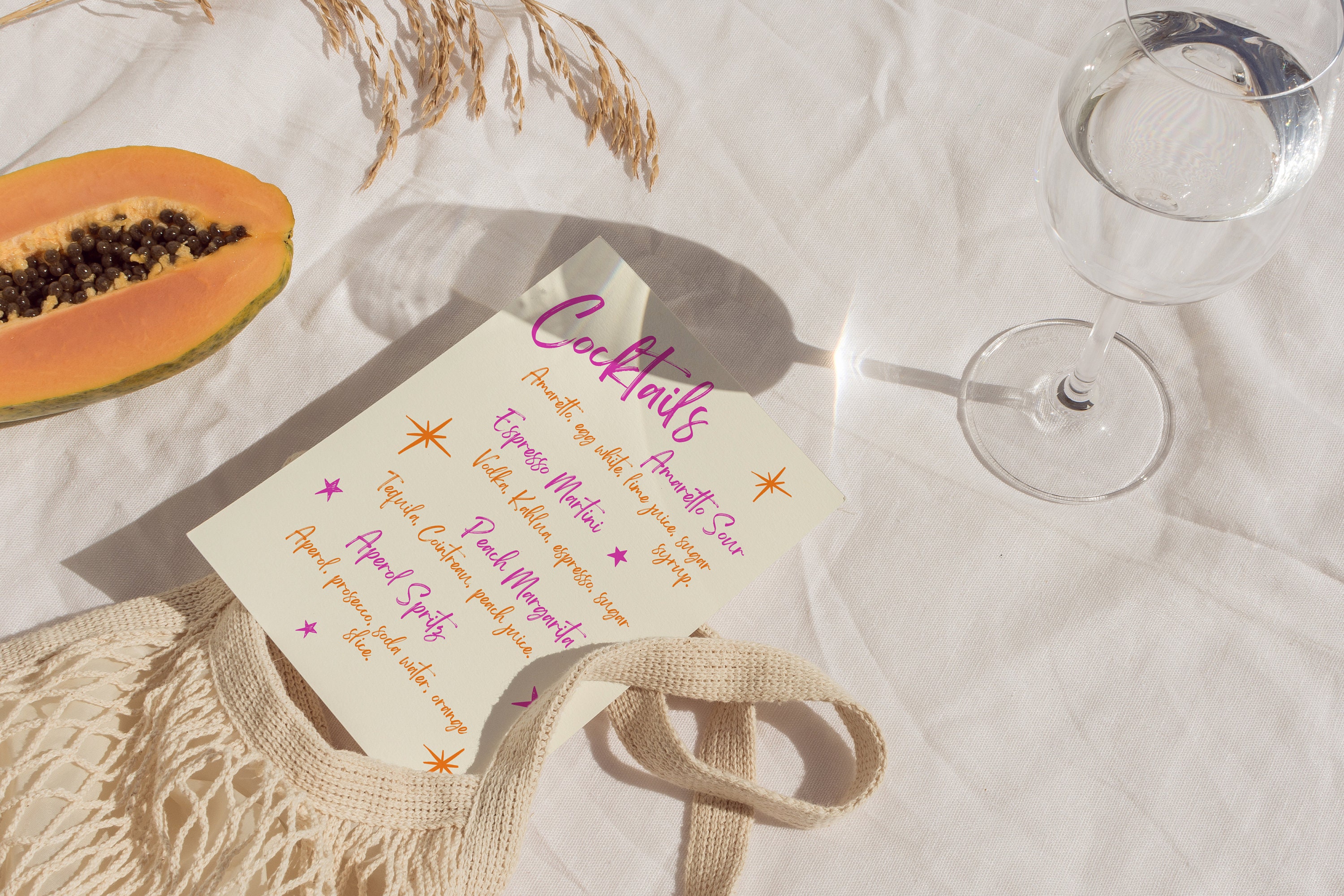 Bright Drinks Menu Template, Colorful Handwritten Cocktail Menu ...