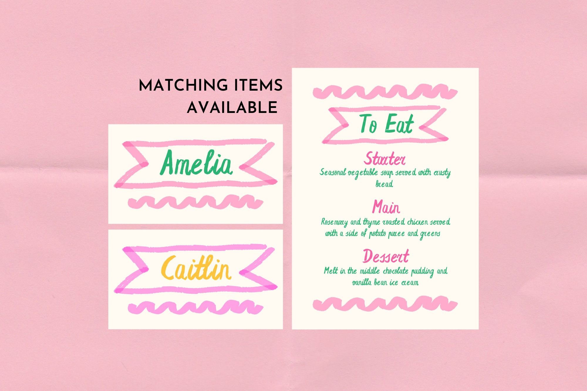 Colorful Hand Painted Menu Template Handwritten Dinner Menu - Etsy