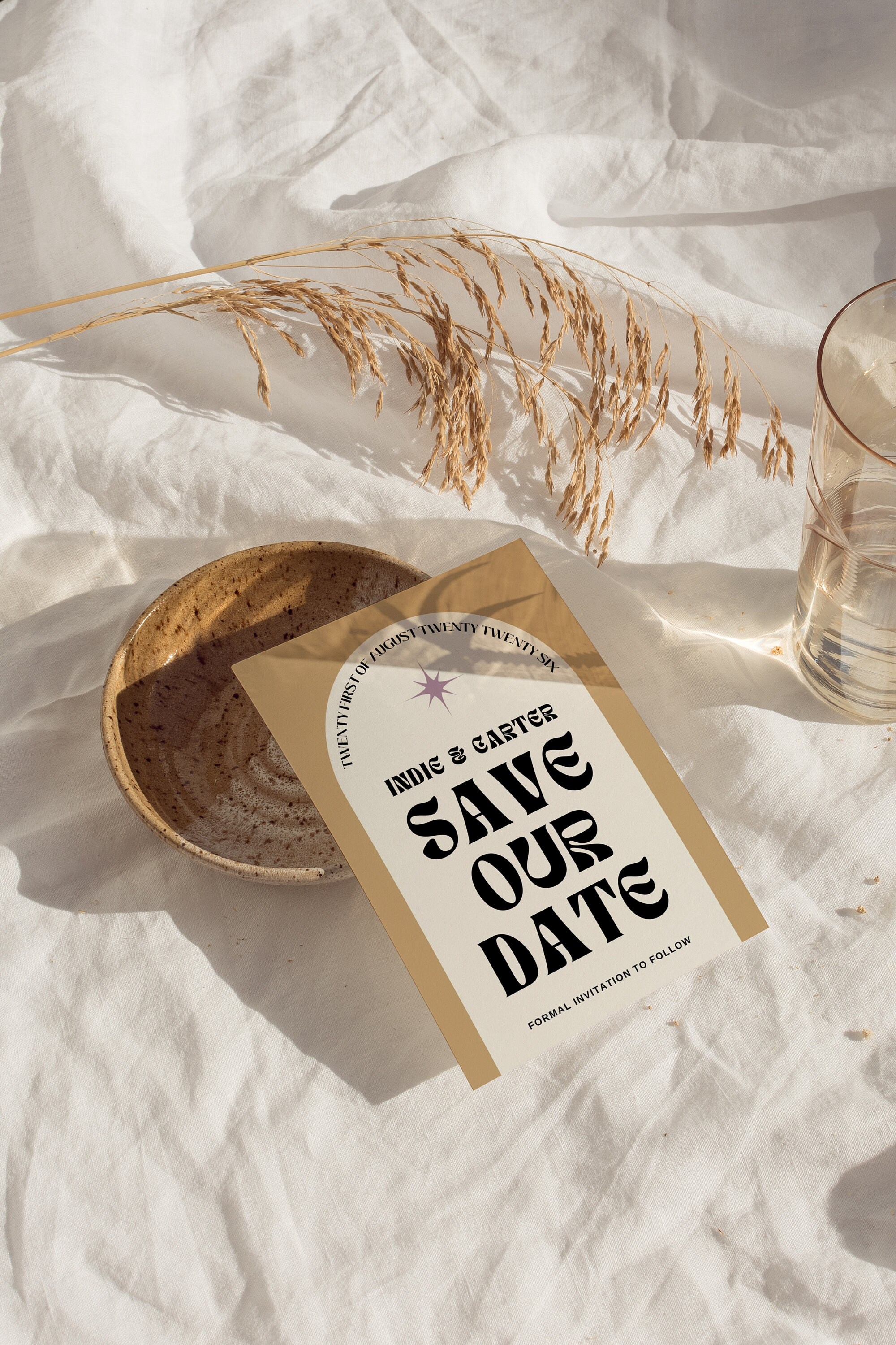 Retro Arch Wedding Invitation Bundle Editable Wedding Invite - Etsy