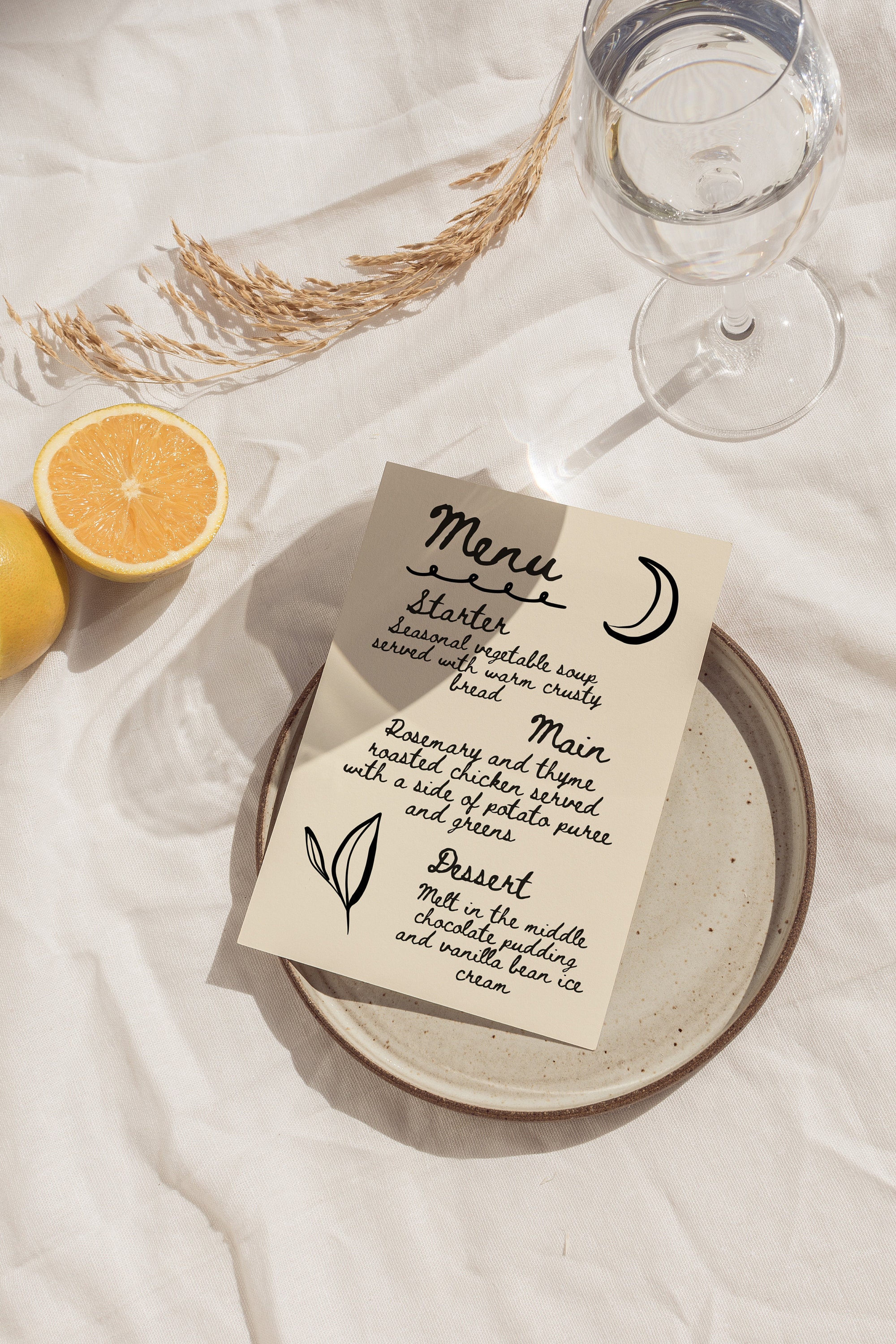 Boho Menu Template Boho Celestial Illustrated Menu Card - Etsy