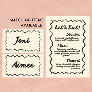 Neutral Wavy Border Drinks Menu Template, Handwritten Cocktail Menu ...