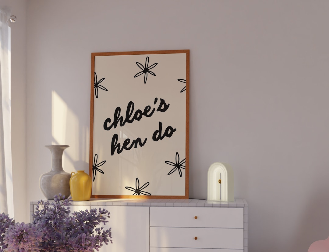 Hen Do Welcome Sign Template, Daisy Floral Hand Drawn Hen Party Sign ...