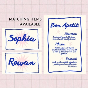 Blue Hand Painted Cocktail Menu Template, Colorful Handwritten Drink ...