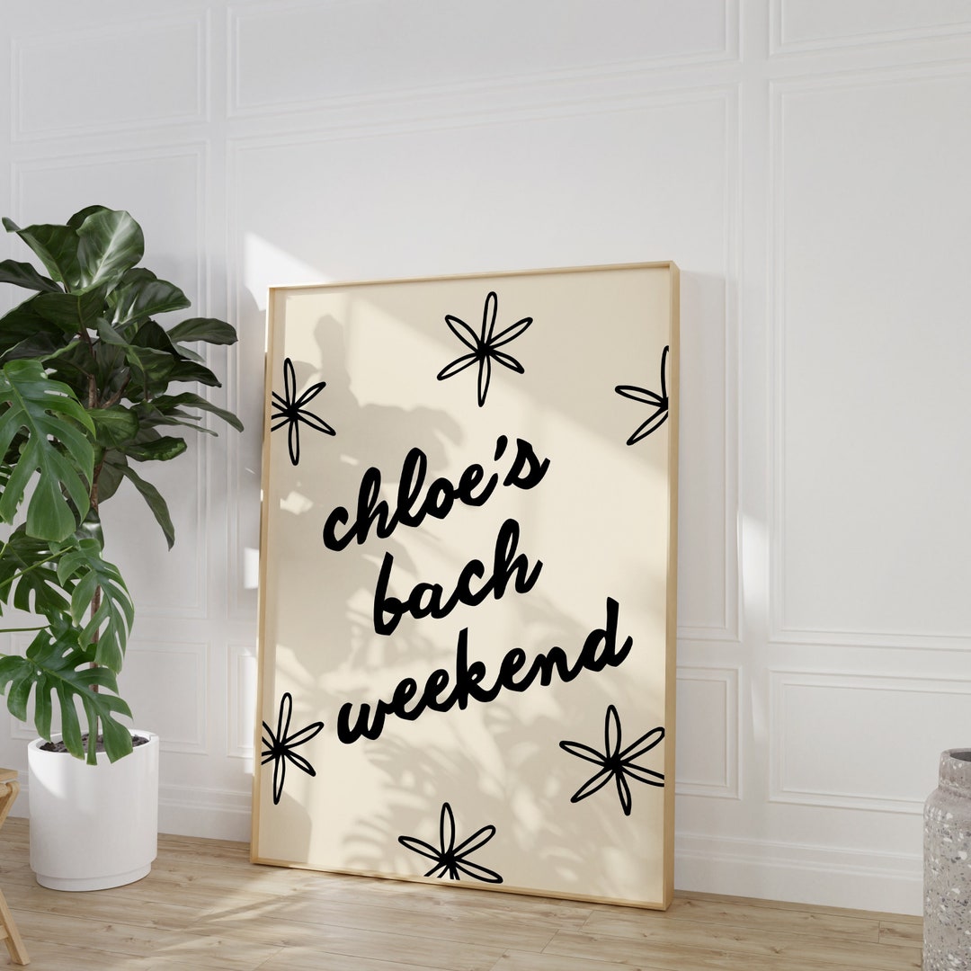 Bachelorette Party Sign Template, Daisy Hand Drawn Bach Weekend Welcome ...