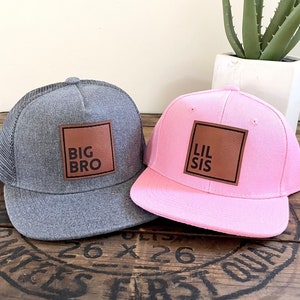 Brother Sister Matching Sibling Hats, Big Bro, Lil Bro, Big Sis, Lil ...